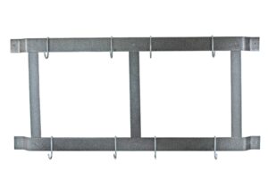 rogar ultimate wall mounted pot rack vertical/horizontal in hammered steel