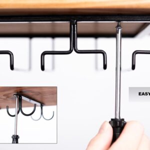 Set of 1 Wine Glass Holder and 1 Drying Mug Hook - Wine Glass Rack for Easy Storage and Organization - Stylish and Sturdy Wine Glass Rack Under Cabinet - Enjoy Your Wine Glass Hooks!