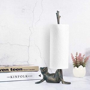 Frog Paper Towel Holder Animal Toilet Paper Roll Holder Antique Cast Iron Organizer Cast Iron Paper Towel Stand