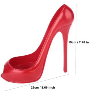 EBOXER Home High Heel Wine Bottle Holder 7.5 Inch Tall, Stylish Wine Bottle Holder Shoe High Heel Shaped for Bar Home and Decor, Red