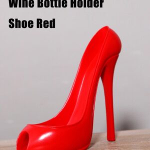 EBOXER Home High Heel Wine Bottle Holder 7.5 Inch Tall, Stylish Wine Bottle Holder Shoe High Heel Shaped for Bar Home and Decor, Red