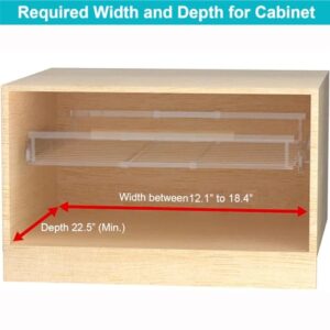 iPEGTOP 2 Pack Pull Out Cabinet Drawer Shelf Organizer, Extendable Sliding Slide Out Pantry Shelves Storage Heavy Duty for Kitchen Cabinets Under Sink, Adjustable Width 12.1~18.4" W x 22.5" D