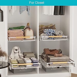 iPEGTOP 2 Pack Pull Out Cabinet Drawer Shelf Organizer, Extendable Sliding Slide Out Pantry Shelves Storage Heavy Duty for Kitchen Cabinets Under Sink, Adjustable Width 12.1~18.4" W x 22.5" D