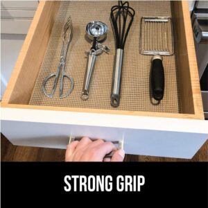 Gorilla Grip Drawer Liner and Under Sink Mat, Drawer Liner Size 12x30 in Beige, and Under Sink Mat Size 24x30 in Charcoal, 2 Item Bundle