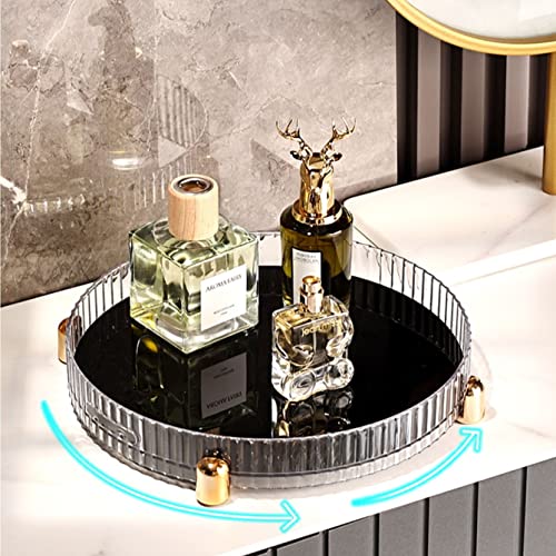 CESTATIVO Makeup Perfume Organizer, 360° Rotating Skincare Organizer, Vanity Tray, Spinning Cosmetics Organizer for Dresser, Vanity, Bathroom Countertop, Clear