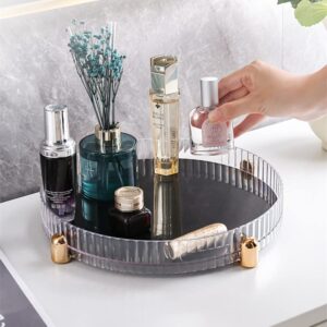 CESTATIVO Makeup Perfume Organizer, 360° Rotating Skincare Organizer, Vanity Tray, Spinning Cosmetics Organizer for Dresser, Vanity, Bathroom Countertop, Clear