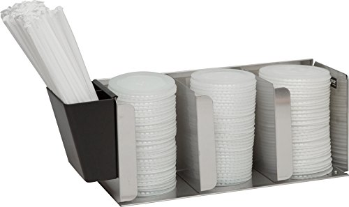 San Jamar Lid Organizer with Adjustable Dividers for Restaurants and Fast Food, Plastic, 14.5 Inches, Silver