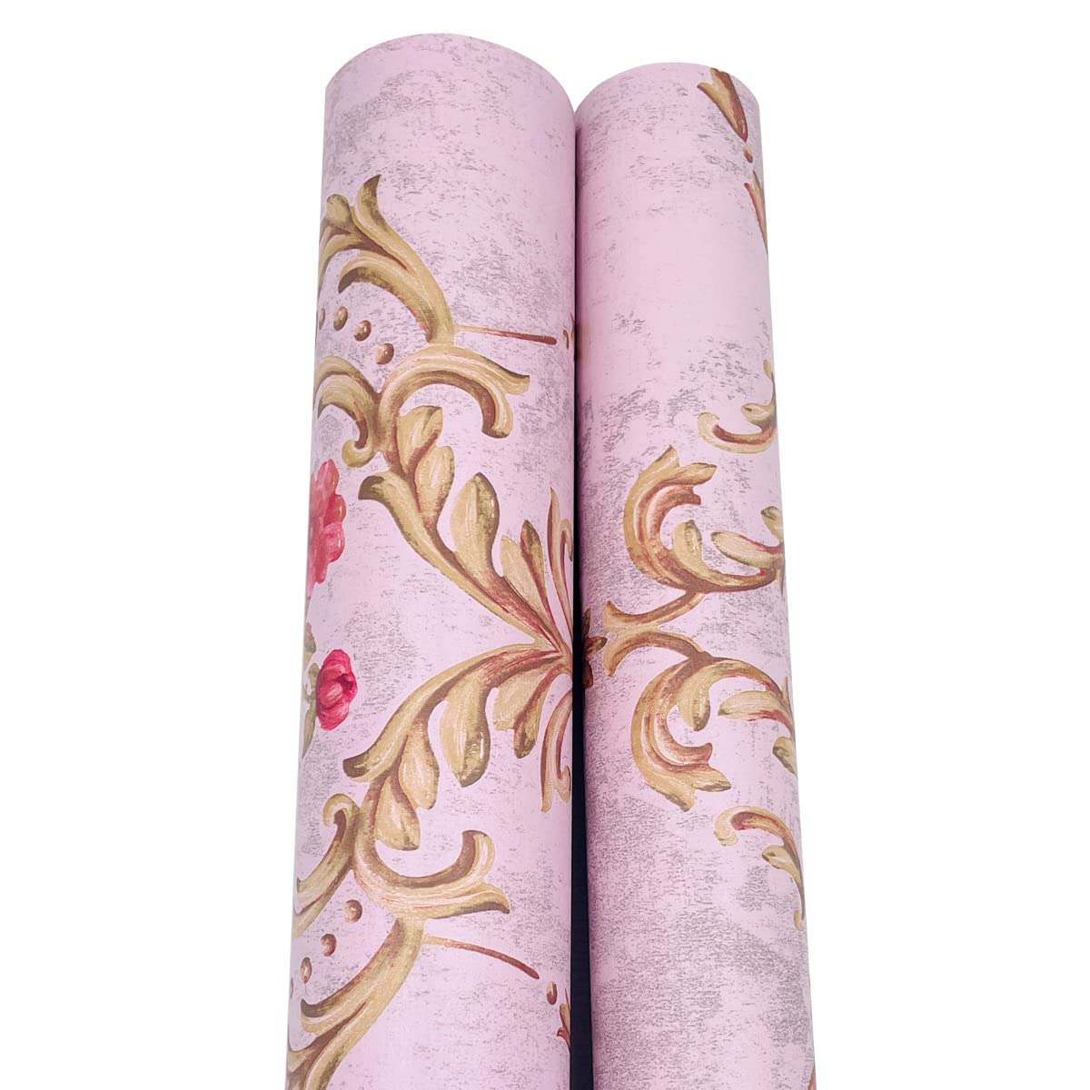 Yifasy Shelf Liner Pink Royal Floral Peel & Stick Dresser Drawer Wall Paper Furniture Refurbished Sticker Waterproof 118x17.7 Inch