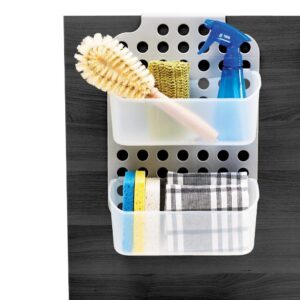 madesmart Adjustable Hanging Storage - 2 Bins - Lt. Grey, Frost | Medium |CABINET COLLECTION | Over The Door Organizer | Space Saving |