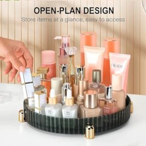 ROWNYEON 360 Rotating Makeup Organizer 1 Tier skincare organizers Bathroom Organizer Perfume Organizer Spinning Cosmetics Organizer for Vanity，Cabinets, Pantry, Fridge, Kitchen