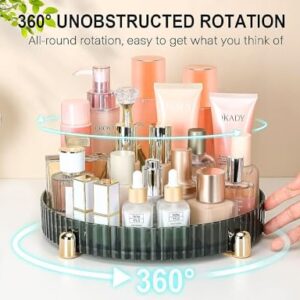 ROWNYEON 360 Rotating Makeup Organizer 1 Tier skincare organizers Bathroom Organizer Perfume Organizer Spinning Cosmetics Organizer for Vanity，Cabinets, Pantry, Fridge, Kitchen