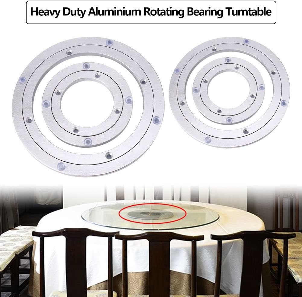 Turntable Round Dining Table Aluminium Alloy Rotating Bearing Swivel Plate for Table Sculpture(14cmH8.5MM)