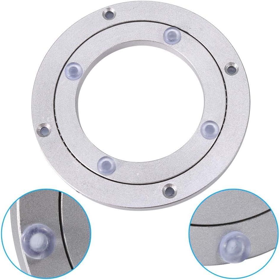 Turntable Round Dining Table Aluminium Alloy Rotating Bearing Swivel Plate for Table Sculpture(14cmH8.5MM)