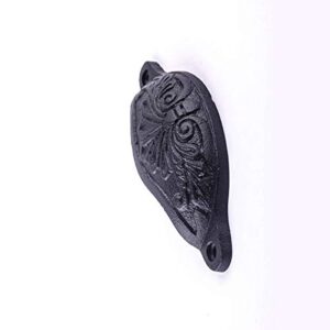 Renovators Supply Manufacturing Cabinet Handles 4.5 in. Black Wrought Iron Cabinet Knobs, Drawer Pulls with Mounting Hardware Pack of 6