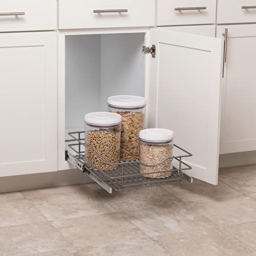 Knape & Vogt Simply Put 14.5-in W x 5.7-in H Metal 1-Tier Pull Out Cabinet Basket