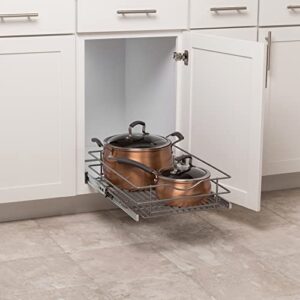 Knape & Vogt Simply Put 14.5-in W x 5.7-in H Metal 1-Tier Pull Out Cabinet Basket