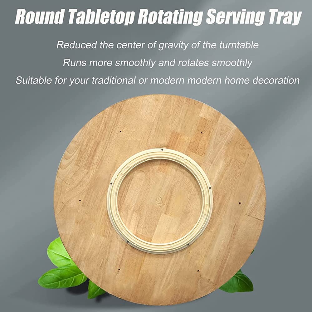 WEBUP 28in 32in 36in 40in Wood Rotating Turntable Kitchen Lazy Susan Rustic Bamboo Swivel Plate For Table, 360 Degree Swivel Solid Wood Tray-Dark Espresso (Color : B, Size : 32in/80cm)