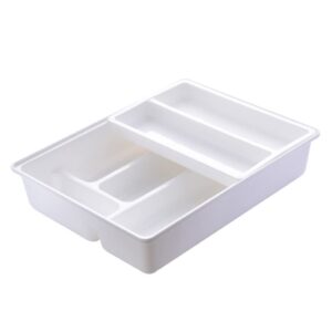 Muzrunq Drawer Storage Box Kitchen Drawer Dividers Cutlery Tray Sliding Plastic Drawer Organizer for Utensils 2-Tier.