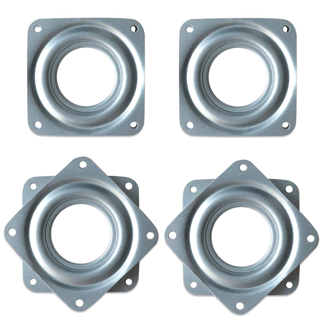 Lazy Susan Turntable Bearings 4 Pack 3 Inch Square Heavy Duty Swivel Plate 5/16 Inch Thick for Bar Stool Chair