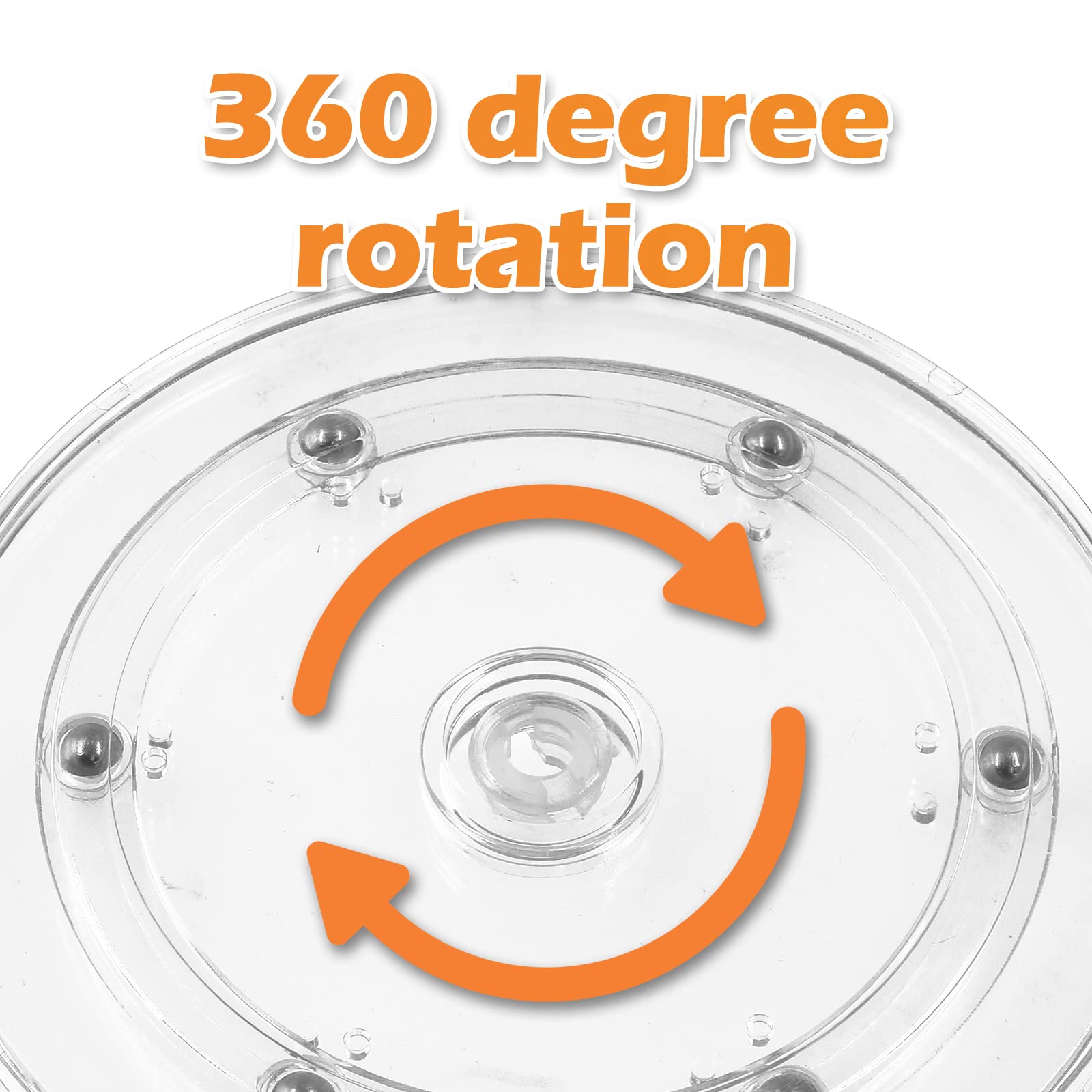 Piutouyar Plastic Turntable Bearings Hardware, 6 Inch / 150mm Plastic Acrylic Clear Turntable Organizer for Kitchen Spice Rack Table Cake,(2 Pack)