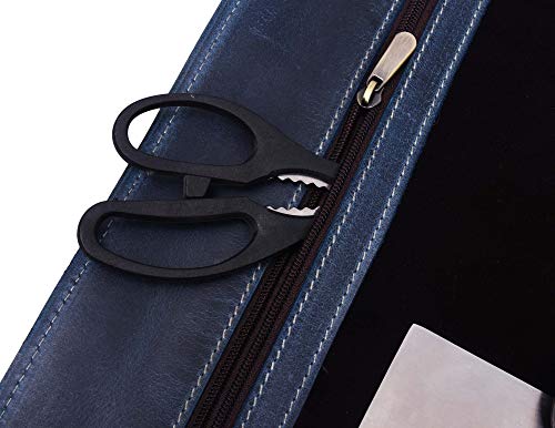 Leather Knife Roll Storage Bag, Elastic and Expandable 10 Pockets, Adjustable/Detachable Shoulder Strap, Travel-Friendly Chef Knife Case By Aaron Leather Goods