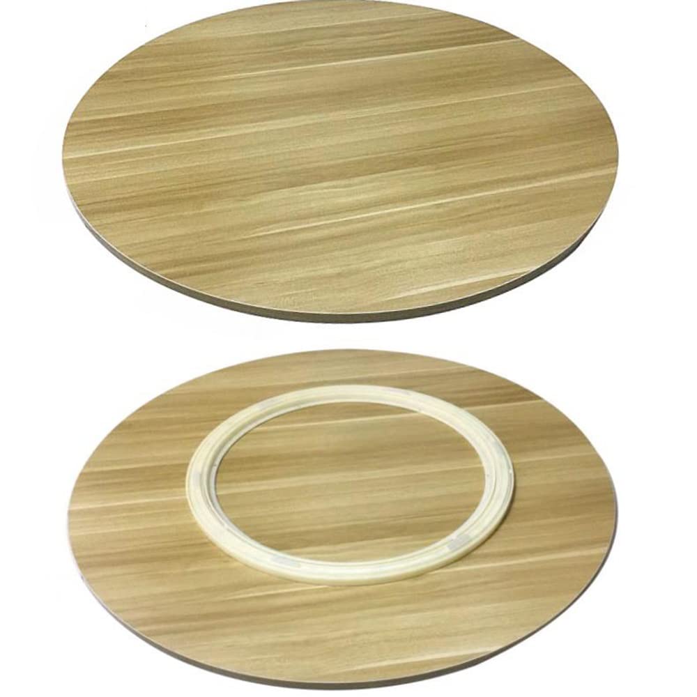 JWW 20in-40in Large Wooden Turntable Lazy Susan For Dining Table Round Tabletop Serving Plate 360° Swivel Tray, Rotate By Hand (Color : Light walnut, Size : 70cm/27")