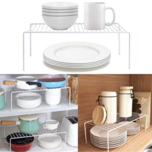 ARCCI Kitchen Cabinet Shelf Organizer Rack Set of 5, Large (15.7 x 9.4 inch) Metal Wire Storage Shelves Rack, Dish Plate Organizer Rack for Cabinets, Pantry, Cupboard Organization Shelf Risers