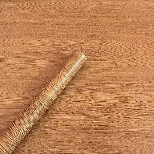 Simplemuji Self-Adhesive Brown Winged Wood Grain Wallpaper Adhesive Paper Counter Top Vinyl Furniture Cabinets Wardrobe Shelf Liner 15.6inch by 79inch