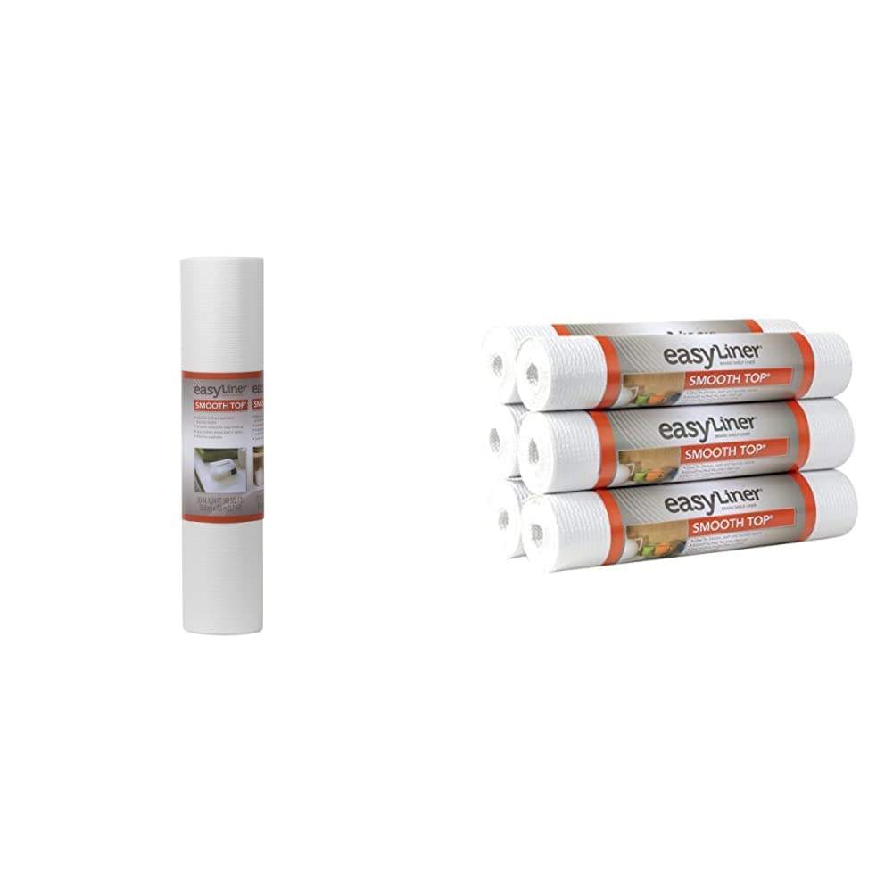 Duck Smooth Top EasyLiner, 20" x 24', 1-Roll, White & Smooth Top EasyLiner, 12" x 24', 6-Rolls, White