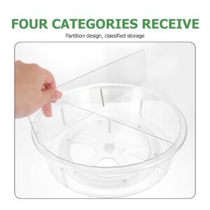 1pc Condiment Storage Rack Pantry Plastic Turntable Seasoning Bottle Holder Revolving Condiment Holder Desk Topper Shelf Bin Kitchen Rack Round White The Pet To Rotate Cosmetic Box