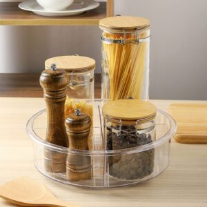 1pc Condiment Storage Rack Pantry Plastic Turntable Seasoning Bottle Holder Revolving Condiment Holder Desk Topper Shelf Bin Kitchen Rack Round White The Pet To Rotate Cosmetic Box