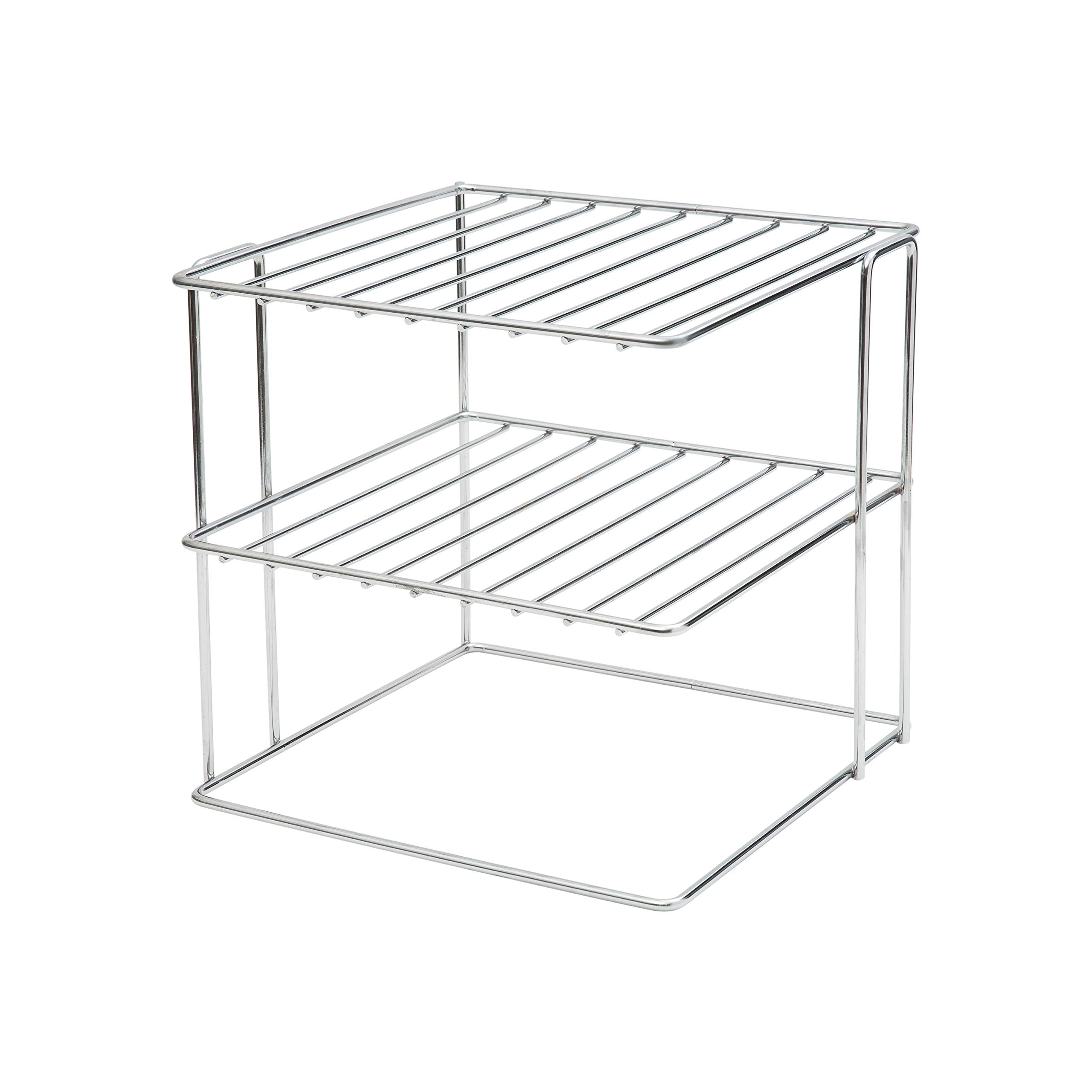 Organize It All Chrome Kitchen Corner Shelf, Pack of 1, Silver