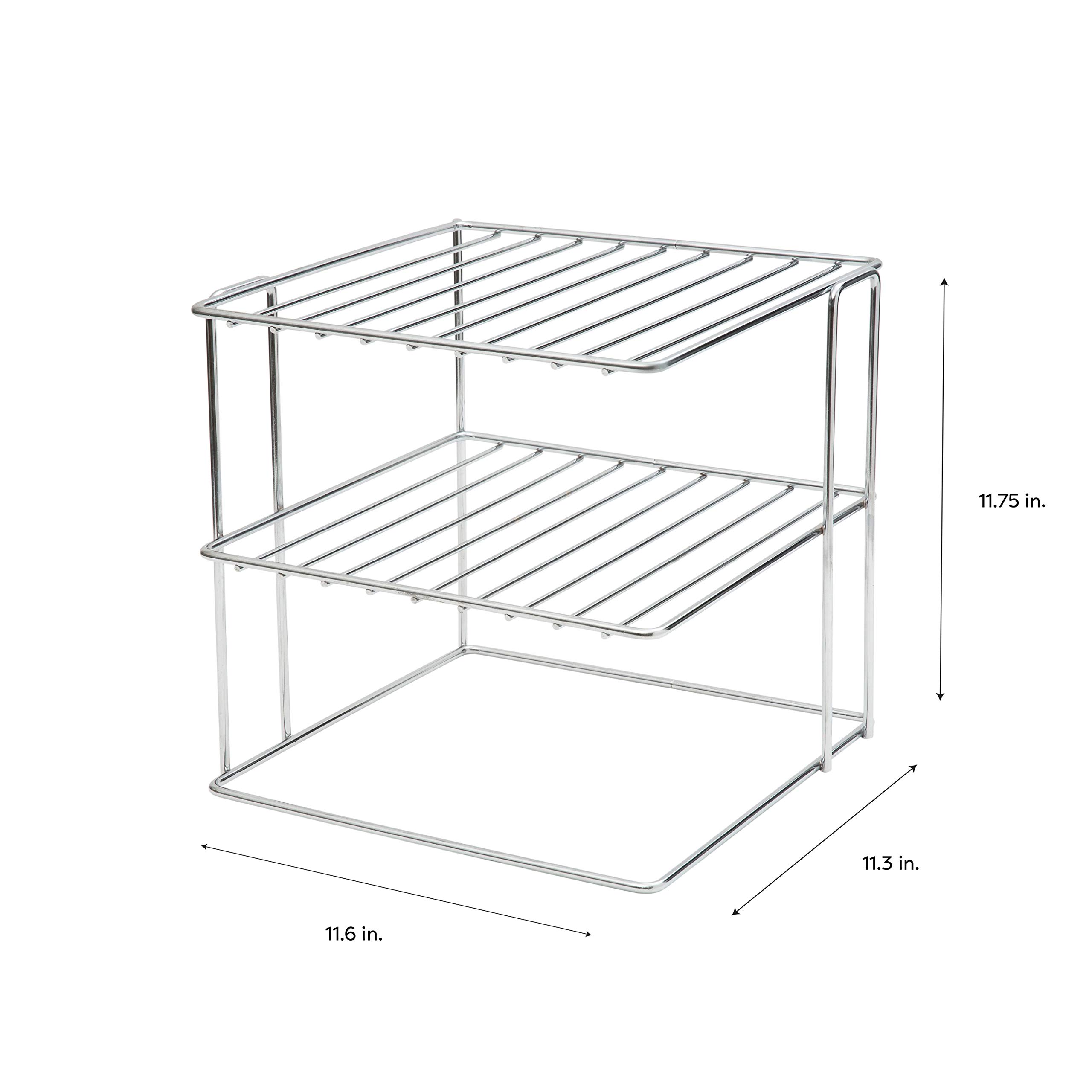 Organize It All Chrome Kitchen Corner Shelf, Pack of 1, Silver