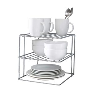 Organize It All Chrome Kitchen Corner Shelf, Pack of 1, Silver