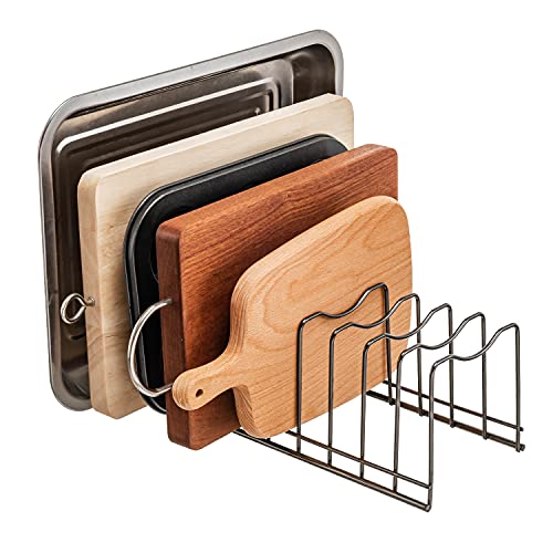 WenZBros Kitchen Pot&Pan Lid Organizer, Rack Holder, Rest Cutting Board, Baking Sheet, Stainless Steel, Satin Nickel