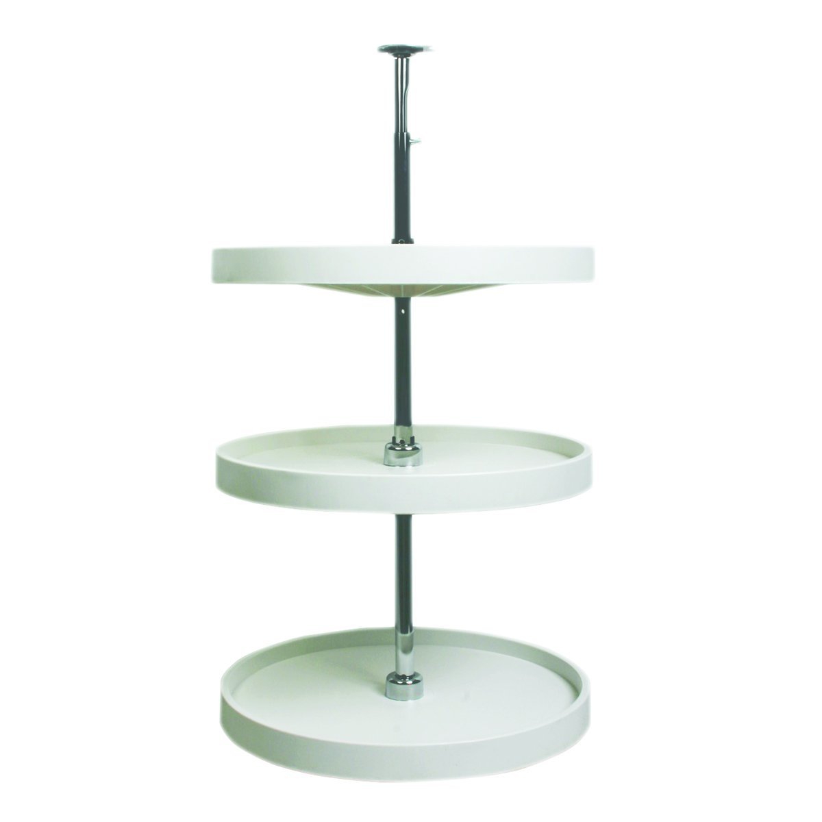 20" Knape & Vogt PFN20S3T Lazy Susan Polymer Full Round - Triple Shelf - White