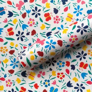 self adhesive vinyl floral butterfly drawer shelf liner contact paper for kitchen cabinets dresser furniture decal17.7x78.7 inches