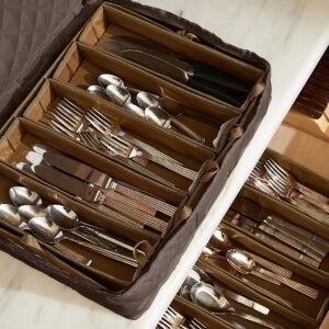 Covermates Flatware Storage - Washable and Stain Resistant, ID Window, Kitchen Storage-Bronze