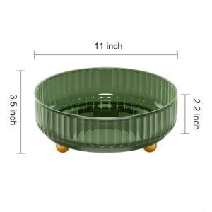 Fridge Lazy Susan Turnable Organizer, NCARSTER Non-Skid Spinner Plastic Lazy Susan Turntable for Cabinet, Table, Pantry, Kitchen, Countertop (Green)