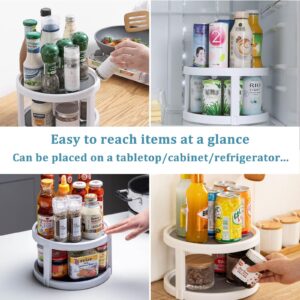 Acrux7 2 PCS 2 Tier 10 Inch Lazy Susan Organizer, Plastic Lazy Susan Turntable for Cabinet, Lazy Susan Spice Rack Organizer for Kitchen, Pantry, Refrigerator, Bathroom, Non-Skid Lazy Susan