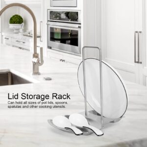 Lid Organizer Pot Lid Thick 304 Stainless Steel Pot Lid Spoon Frame Stand Lid Storage Rack Pot Lid Holder Pot Lid Frame Stand Kitchen Supplies