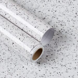 YENHOME White Granite Contact Paper for Countertops Contact Paper Marble Contact Paper Peel and Stick Countertops Paper Glossy Vinyl Counter Top Stick Paper Waterproof Desk Table Covers 17.7"x80"