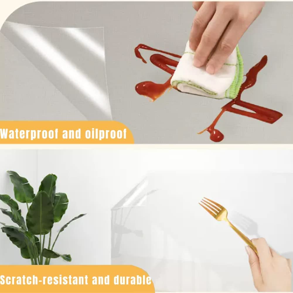 Electrostatic Absorption Wall Protective Film, Self-Adhesive Removable Wall Electro Static Protective Film, Electrostatic Protective Film Oil Proof Waterproof Sticker Easy to Clean (A-6.6 ft)