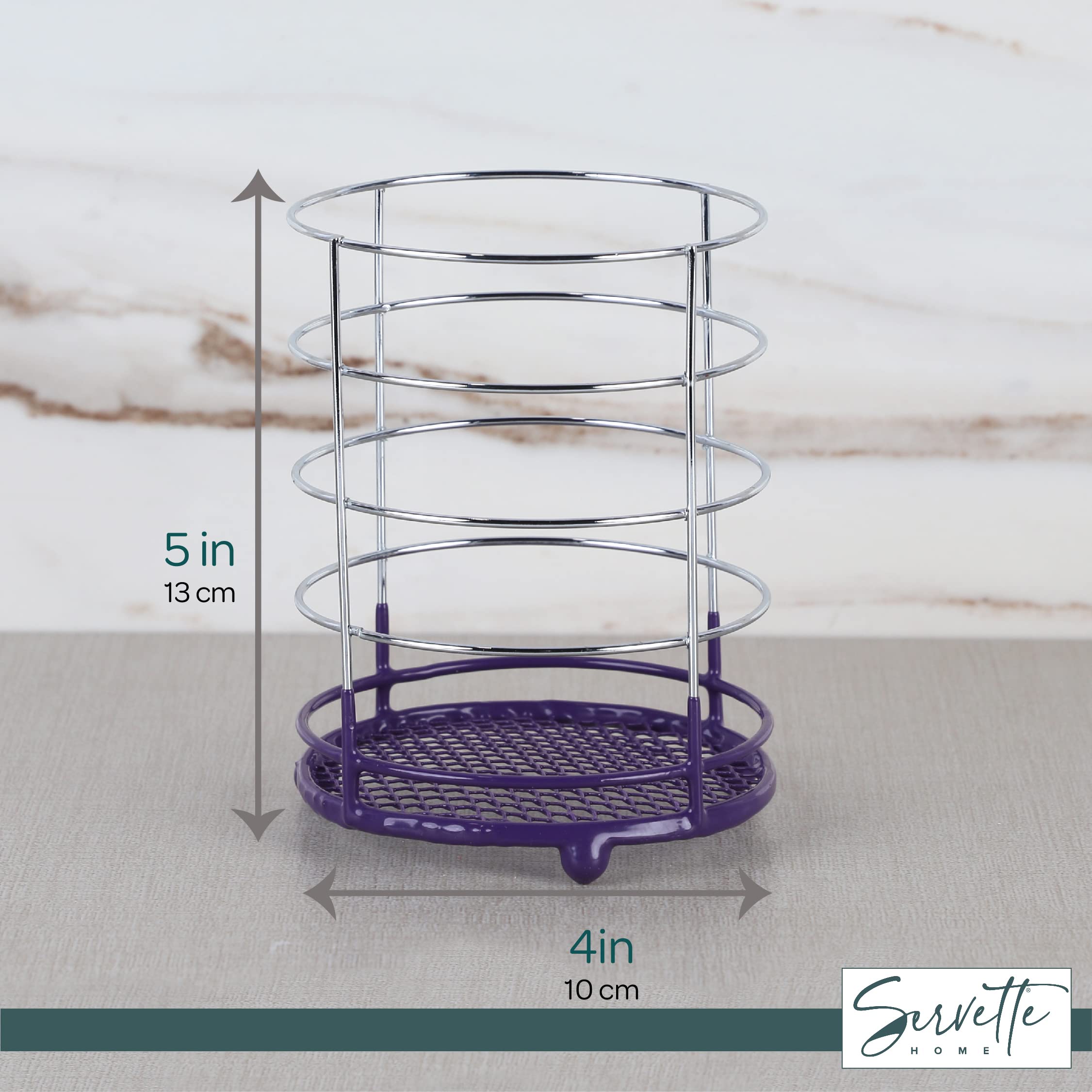 Servette Home Nonslip Wire Cutlery Holder - Purple