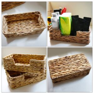 Tofficu Woven Baskets for Storage Woven Shelf Baskets Wicker Basket Wicker Storage Baskets Napkin Holder for Table Handwoven Basket Small Basket Straw Multipurpose Basket