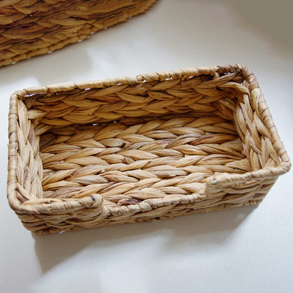 Tofficu Woven Baskets for Storage Woven Shelf Baskets Wicker Basket Wicker Storage Baskets Napkin Holder for Table Handwoven Basket Small Basket Straw Multipurpose Basket