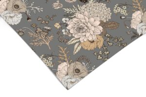 dark vintage floral contact paper | shelf liner | drawer liner peel and stick paper 1101