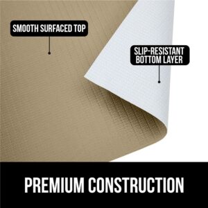 Gorilla Grip Under Sink Mat and Smooth Drawer Liner, Under Sink Mat Size 24x30, Absorbent Mat for Below Sinks, Drawer Liner Size 17.5x20, Non Adhesive, Both in Beige, 2 Item Bundle