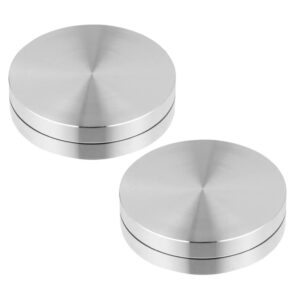 doitool 2pcs dining table aluminum turntable round aluminum rotating bearing plate aluminum discs cake decorating stand cake revolving cake turntable base ball to rotate aluminum alloy cd