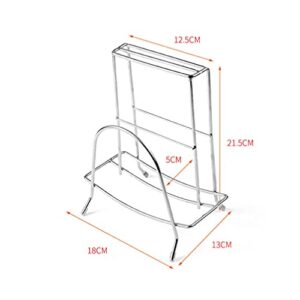 Housoutil Stainless Steel Kitchenware Storage Organizer Racks Multi Layer Function Cutting Board Holder Pot Lid Chopping Board Rack Stand Silver